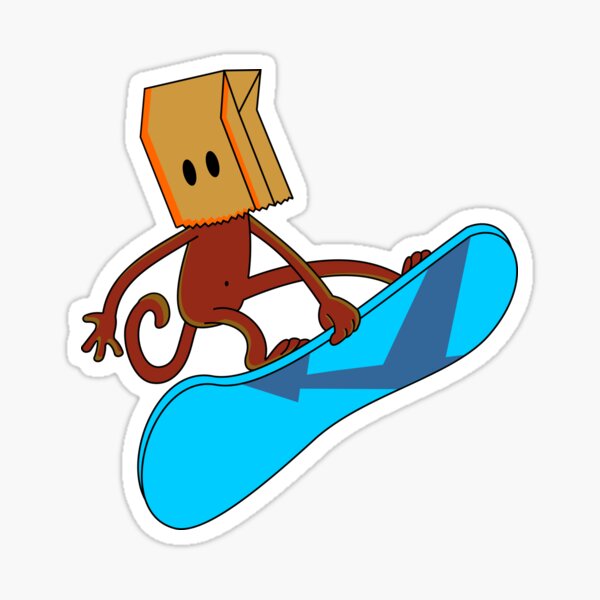 "Snowboard Monkey Snow Ski Funny Gift MEME" Sticker for Sale by ...