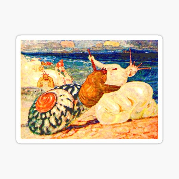 "Seashell Animals Interacting by Leo Putz" Sticker by neonwulf | Redbubble