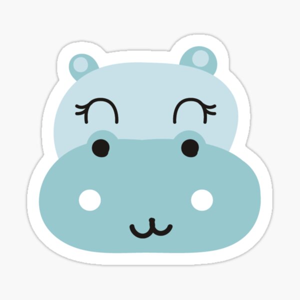 "Cute blue hippo" Sticker by Stickerdepo | Redbubble