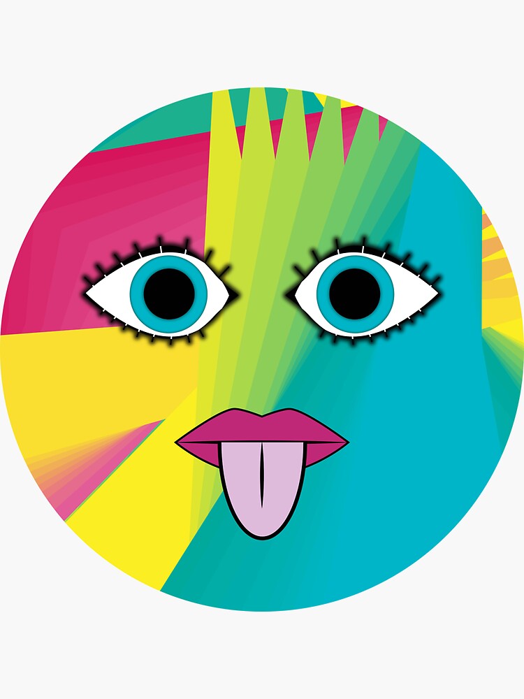 "Funky Face" Sticker for Sale by helendesigns | Redbubble