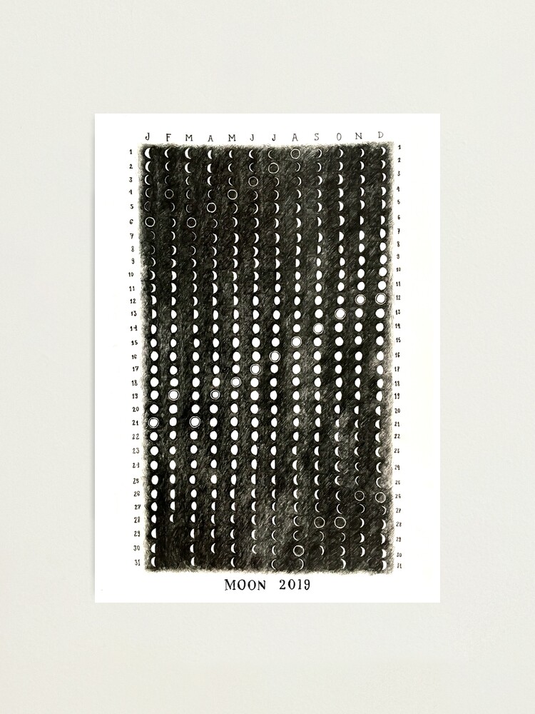 Lámina fotográfica «Fases de la luna 2019» de elia-illust | Redbubble