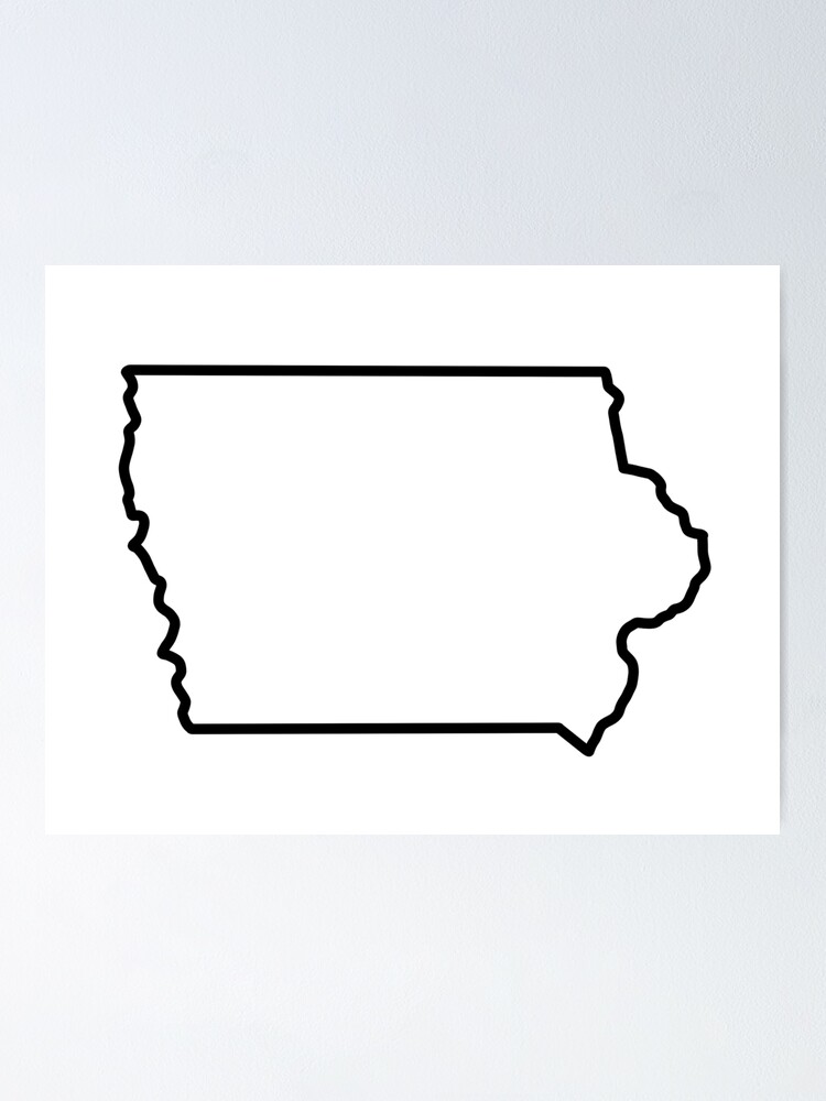 "Iowa State Outline" Poster for Sale by chocmusings | Redbubble