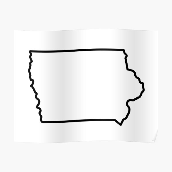 "Iowa State Outline" Poster for Sale by chocmusings | Redbubble