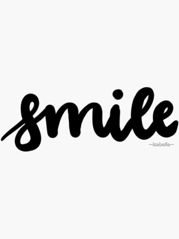 "Cursive Smile" Sticker for Sale by --isabella-- | Redbubble