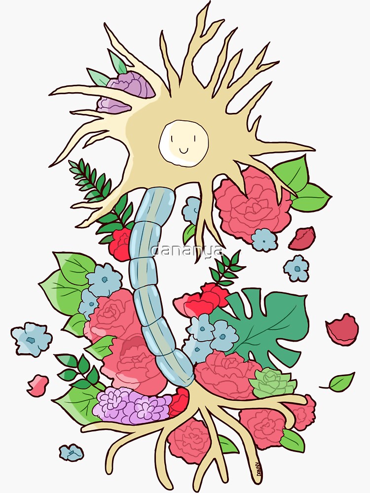 "Flower Neuron" Sticker for Sale by dananya | Redbubble