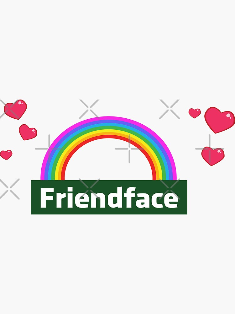 "Friendface Rainbow Hearts" Sticker for Sale by expandable | Redbubble