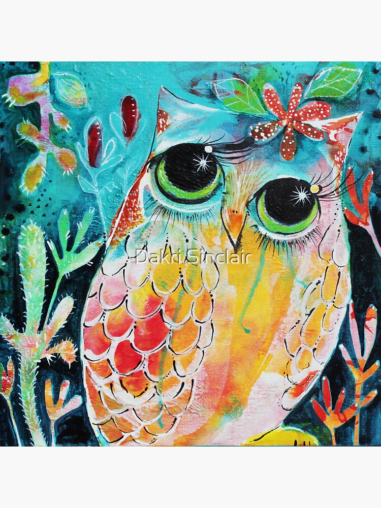 "Owlette original art" Sticker for Sale by dakrisinclair | Redbubble