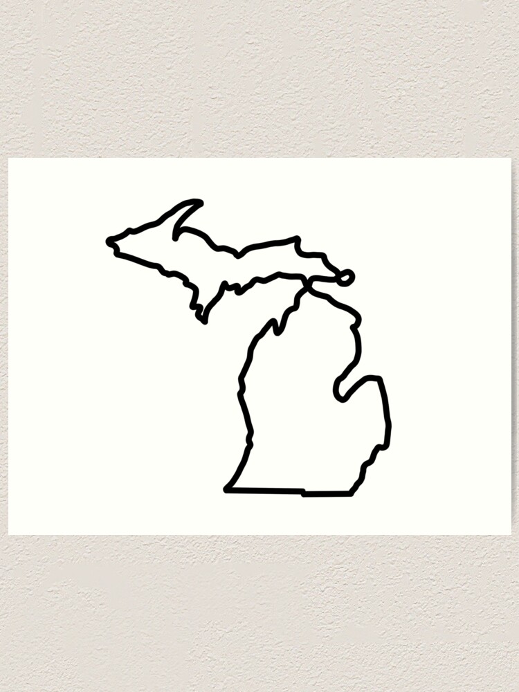 "Michigan State Outline" Art Print for Sale by chocmusings | Redbubble