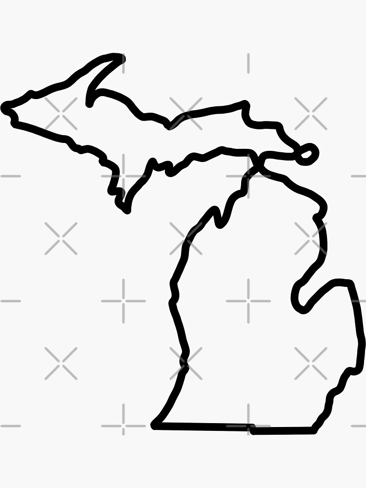 "Michigan State Outline" Sticker for Sale by Tricia Murdock | Redbubble