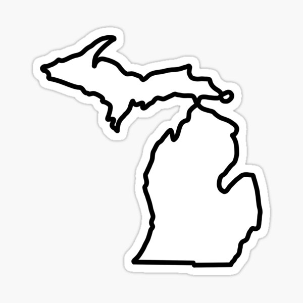 "Michigan State Outline" Sticker for Sale by Tricia Murdock | Redbubble