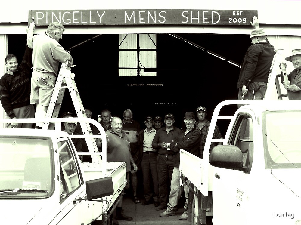 "Pingelly Mens Shed, est 2009" by LouJay | Redbubble