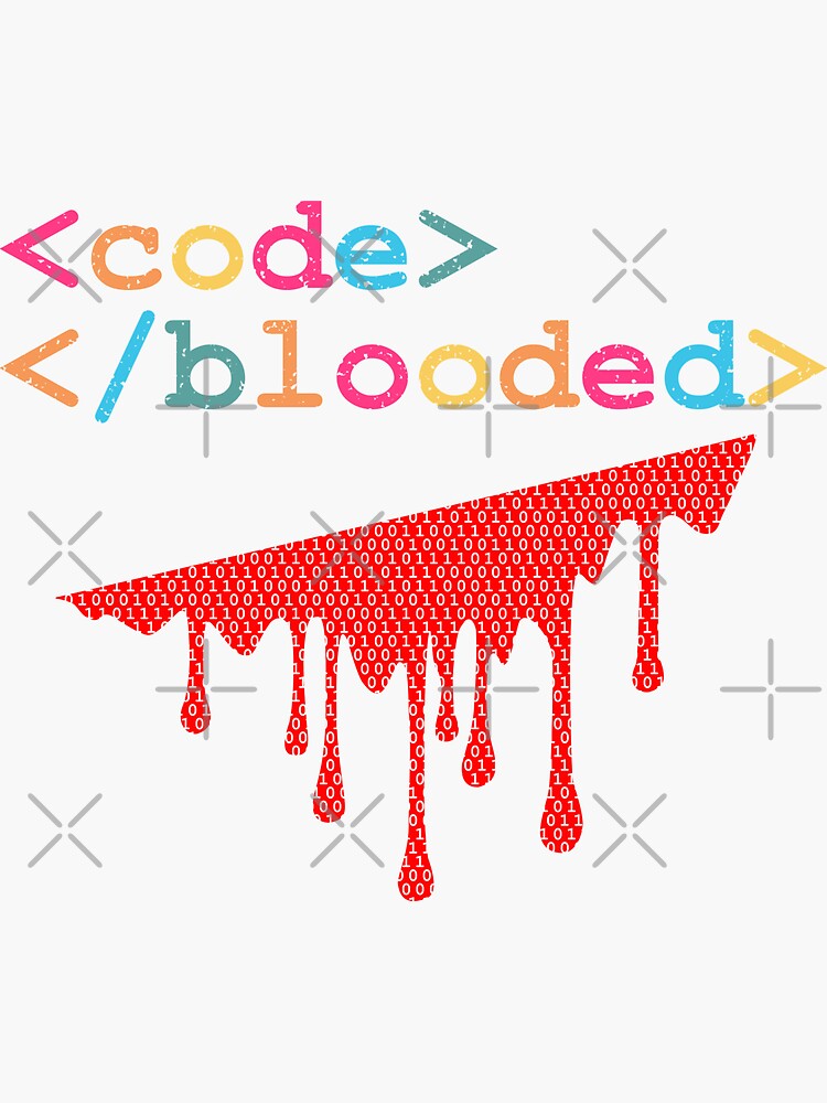 Pegatina «Code-blooded con colores de sintaxis» de d247 | Redbubble