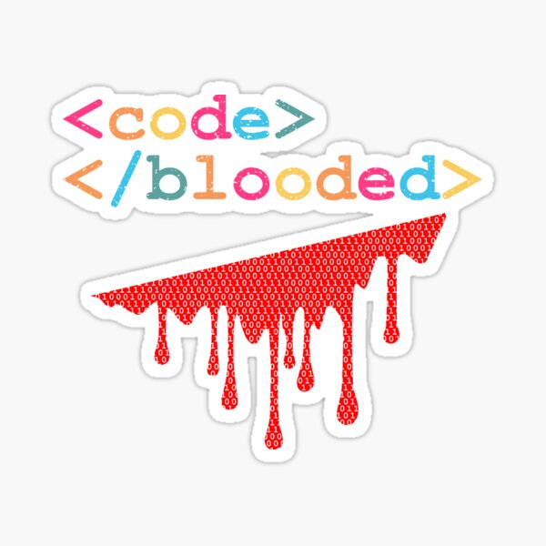 Pegatina «Code-blooded con colores de sintaxis» de d247 | Redbubble
