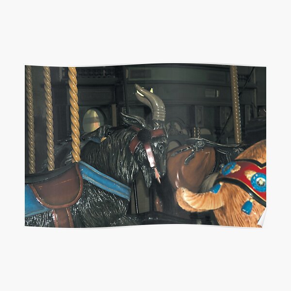 "Black Antique Carousel Ram" Poster by WAWhipple | Redbubble