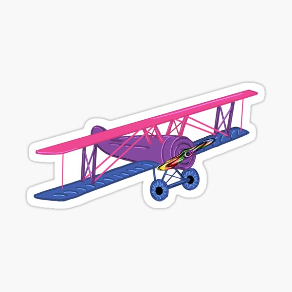 "Bi-BiPlane" Sticker for Sale by EmilySchuyler | Redbubble