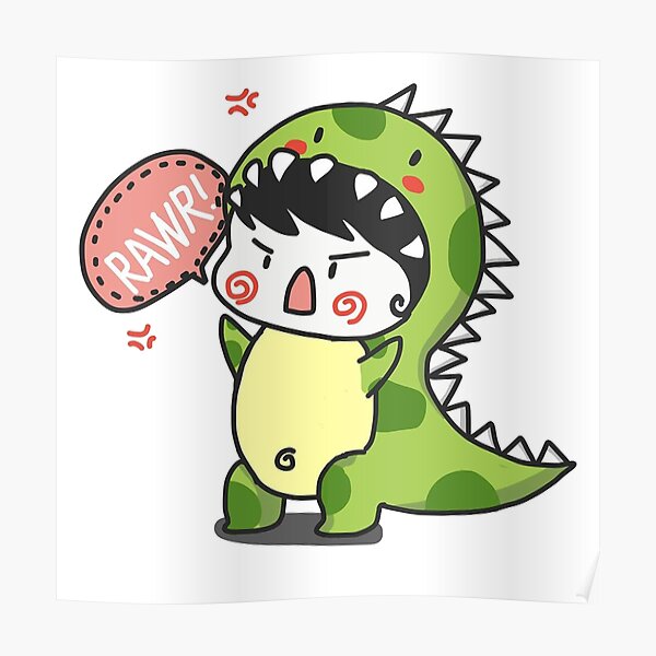 "Rawr Adorable Cartoon Dinosaur Babysaurus" Poster for Sale by ...