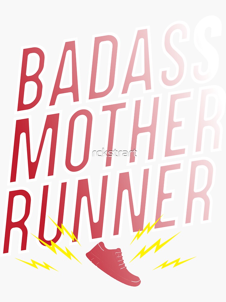 "Running, Mother Runner Shirt" Sticker for Sale by rckstrart | Redbubble