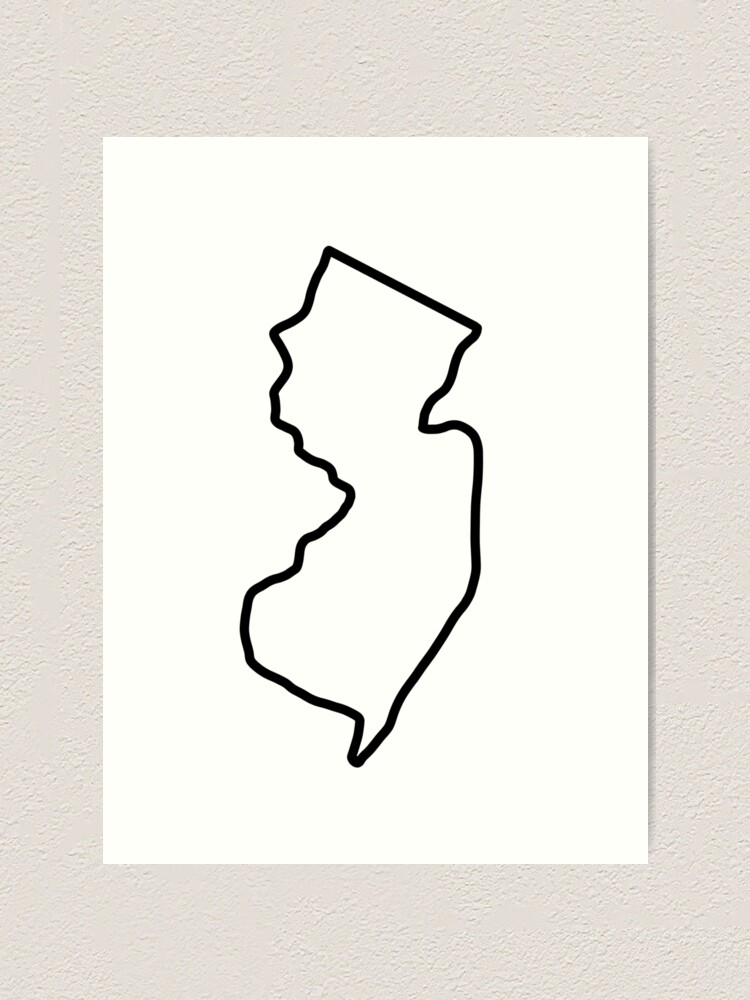"New Jersey State Outline" Art Print for Sale by chocmusings | Redbubble