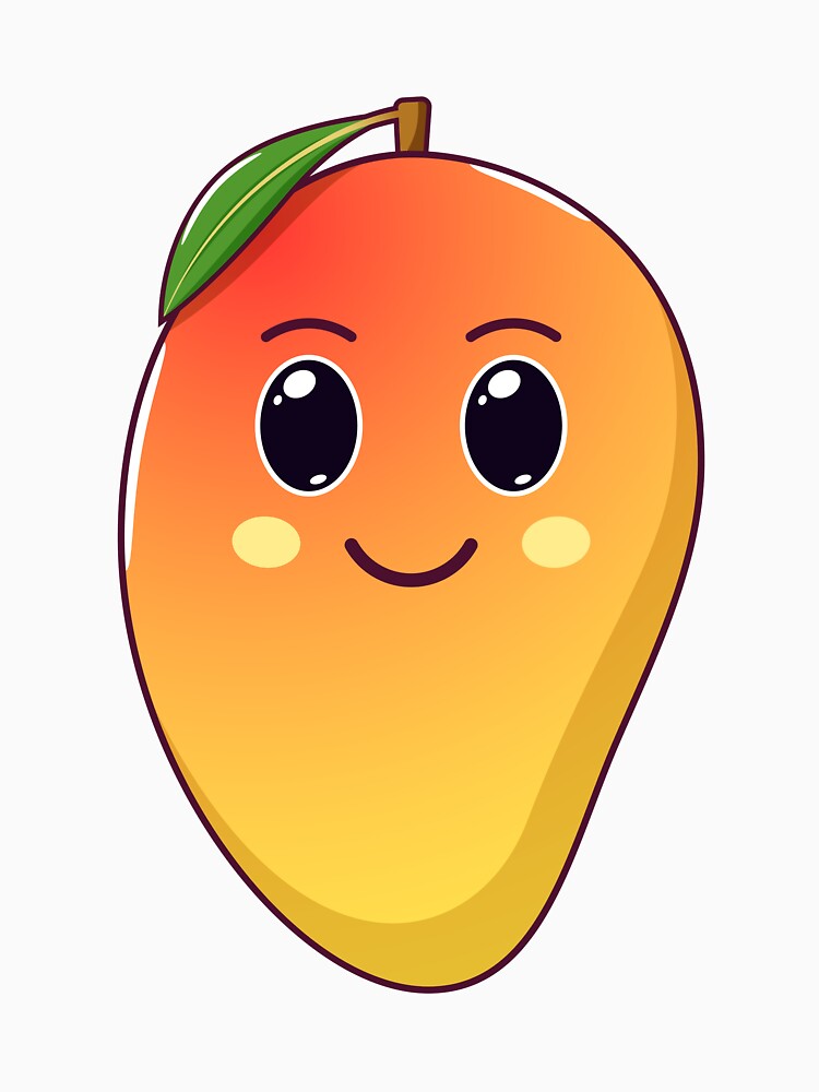 "Cute Kawaii Mango, Cartoon Tropical Fruit" Essential T-Shirt for Sale ...