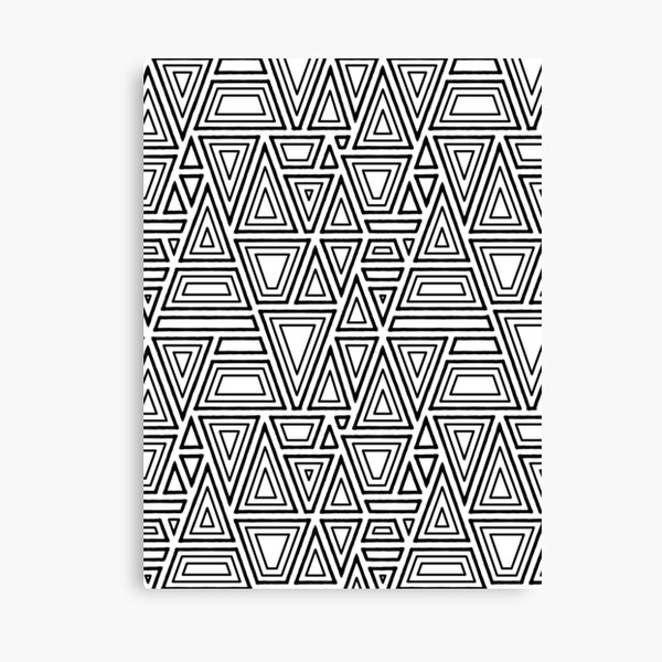 "Angular - Geometric Pattern (Black and White)" Canvas Print for Sale ...
