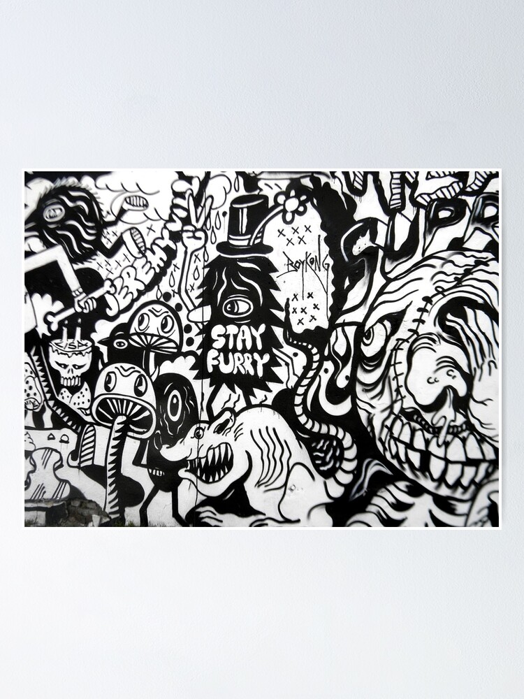 "Stay furry wall art graffiti " Poster for Sale by pipsta | Redbubble