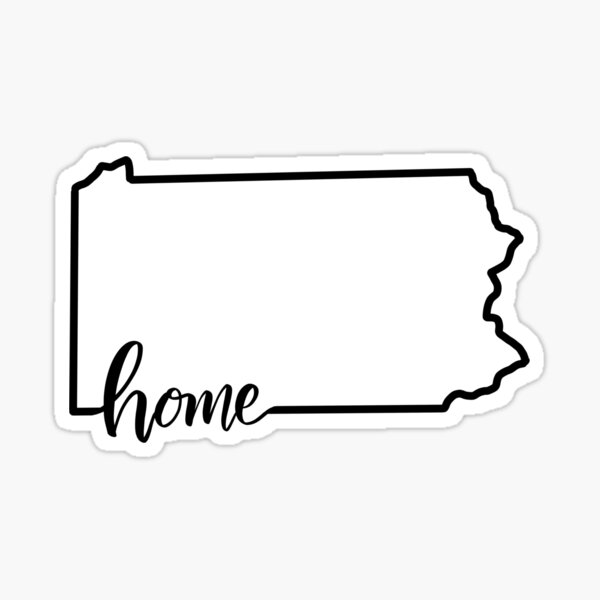 "Pennsylvania State Outline - Home" Sticker for Sale by chocmusings ...