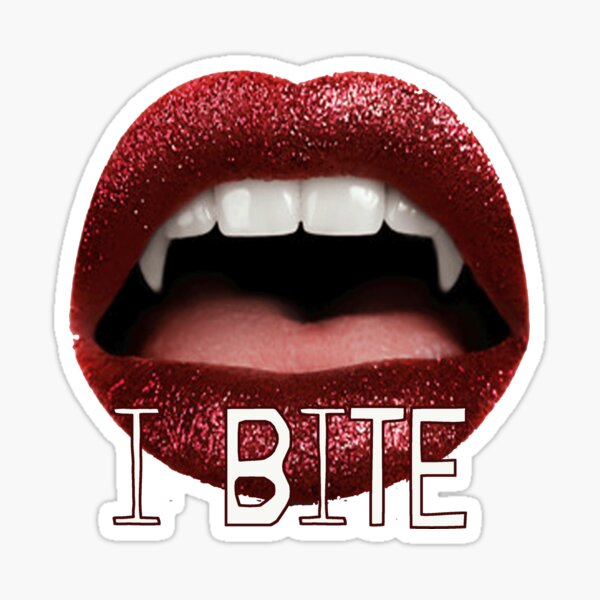 "Vampire Teeth - I Bite" Sticker by serpentsky17 | Redbubble