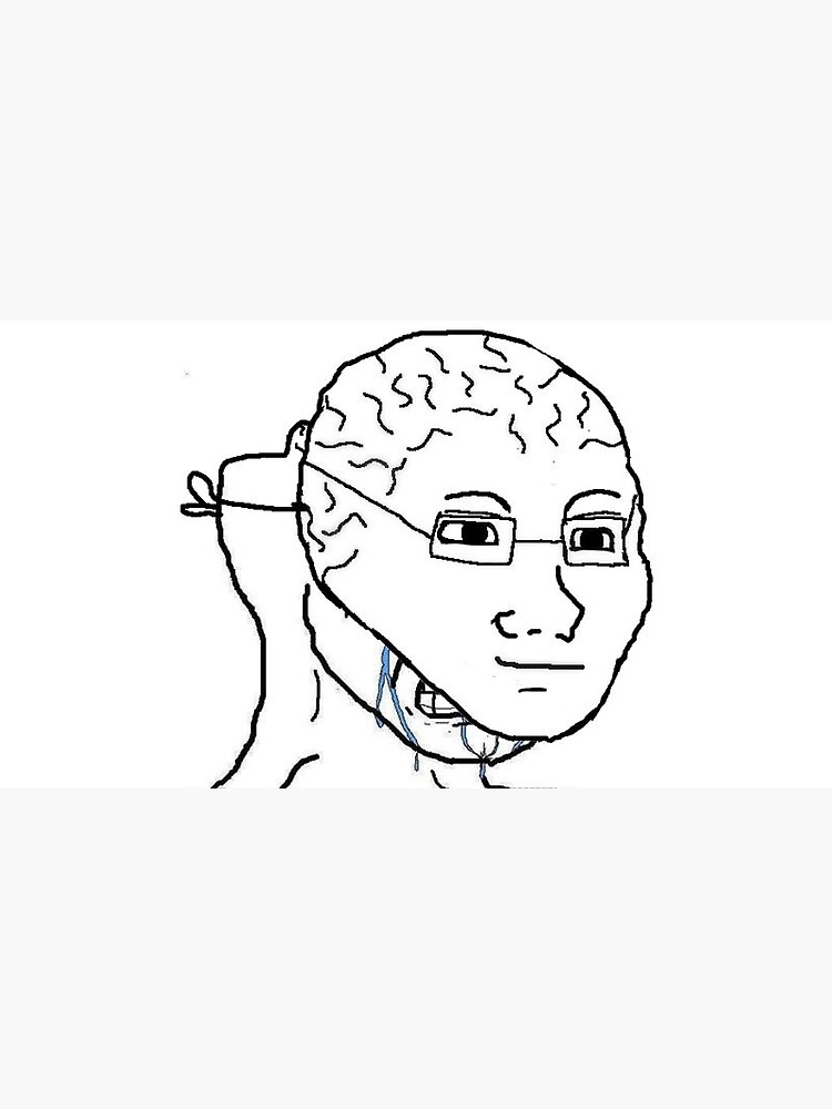 "Brainlet Wojak" Sticker for Sale by SageTheBrony | Redbubble