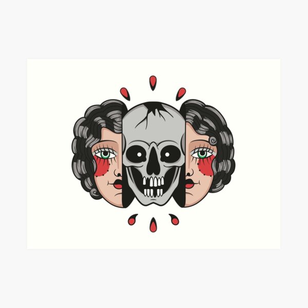 "Splitting Heads" Art Print by Shackledbones | Redbubble