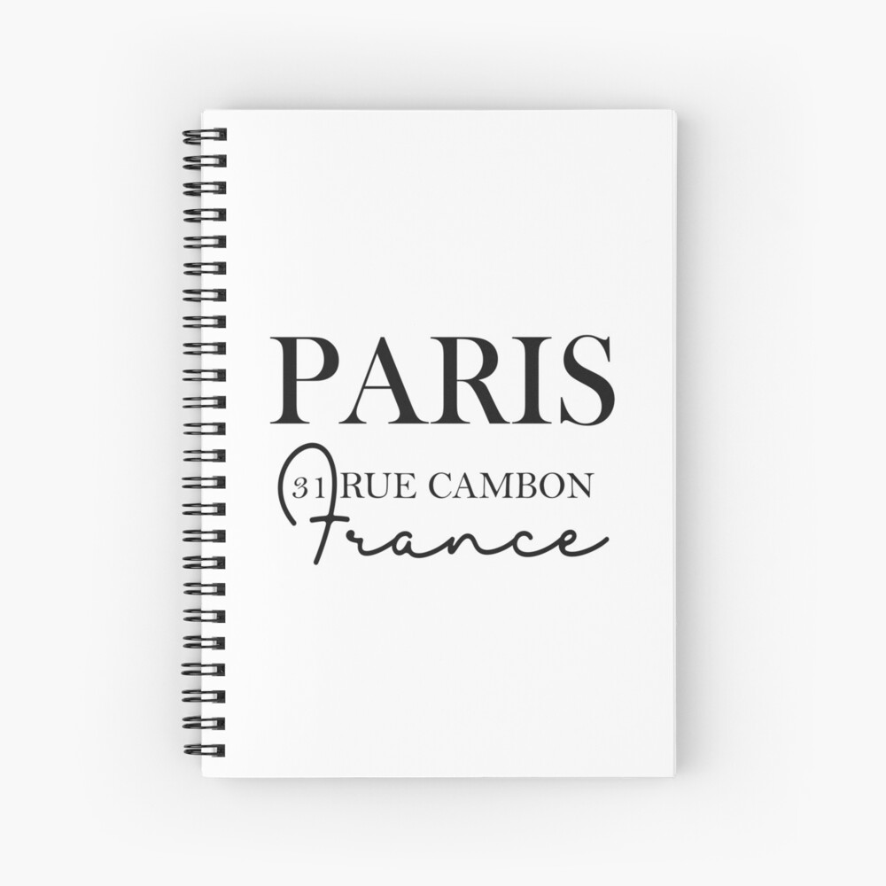 Cahier à spirale « Adresse Chanel, Paris, France, 21 Rue Cambon, Chanel ...