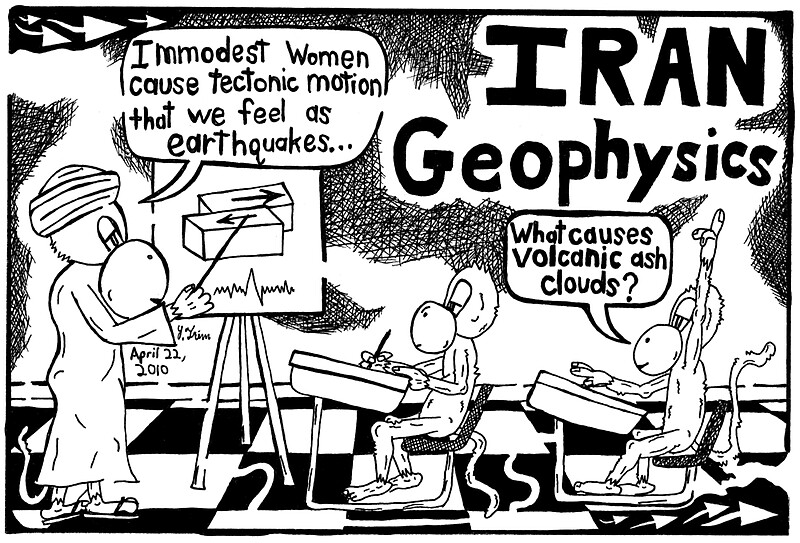 "Iran Geophysics Cartoon" by Yonatan Frimer | Redbubble