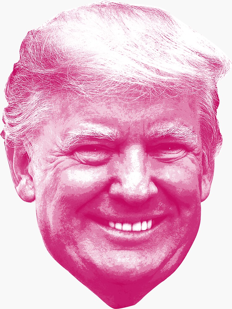 "Donald Trump Head Pop Art (Pink)" Sticker for Sale by RD-Designs ...