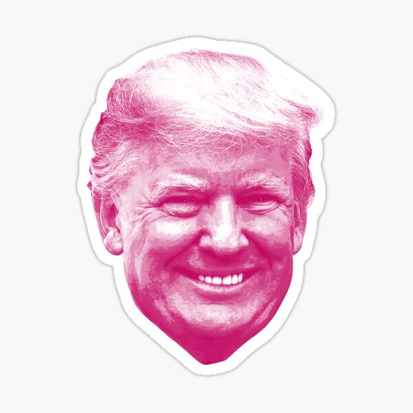 "Donald Trump Head Pop Art (Pink)" Sticker for Sale by RD-Designs ...