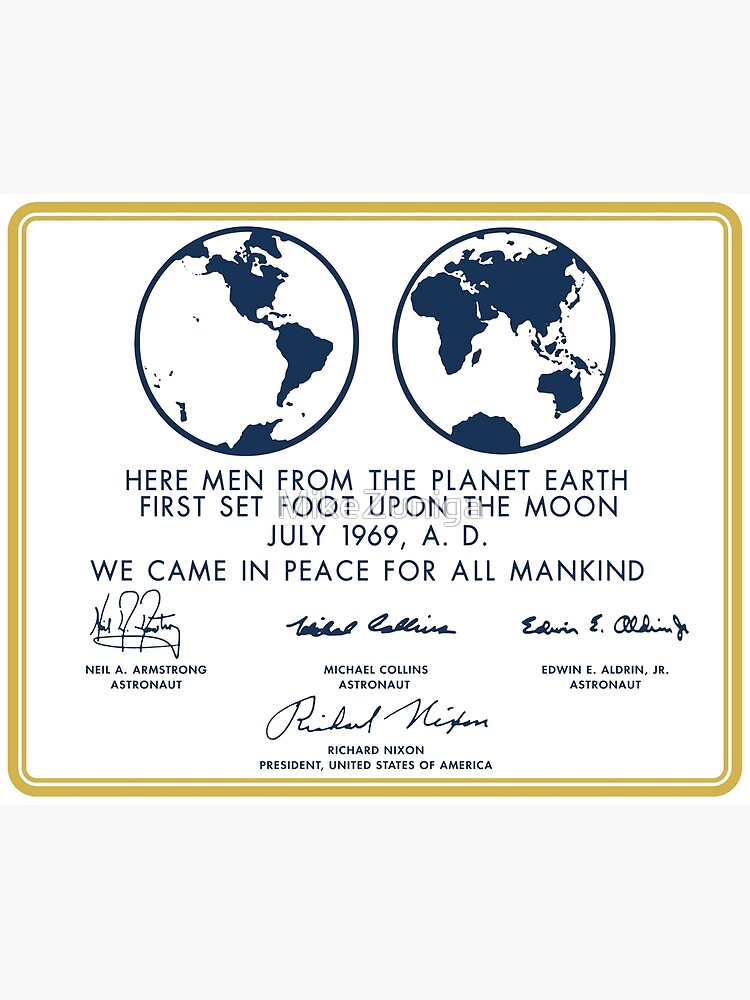 "Apollo 11 Lunar Plaque" Poster by MikeZuniga | Redbubble