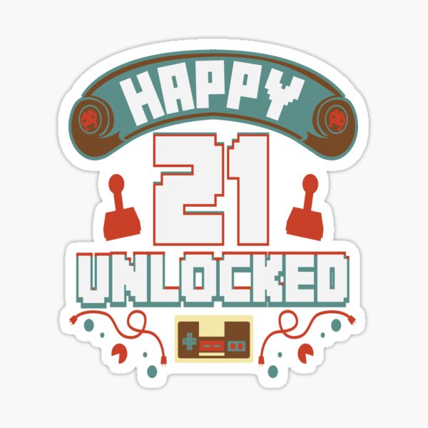 "Level Up Typical Gamer Gaming Retro 21 Player Gift" Sticker by Pubi ...