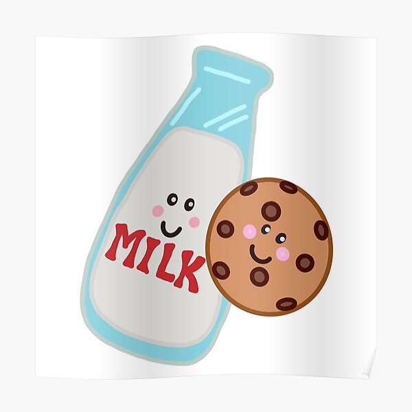 "Milk and cookies art drawing" Poster for Sale by Livelifeloveart ...