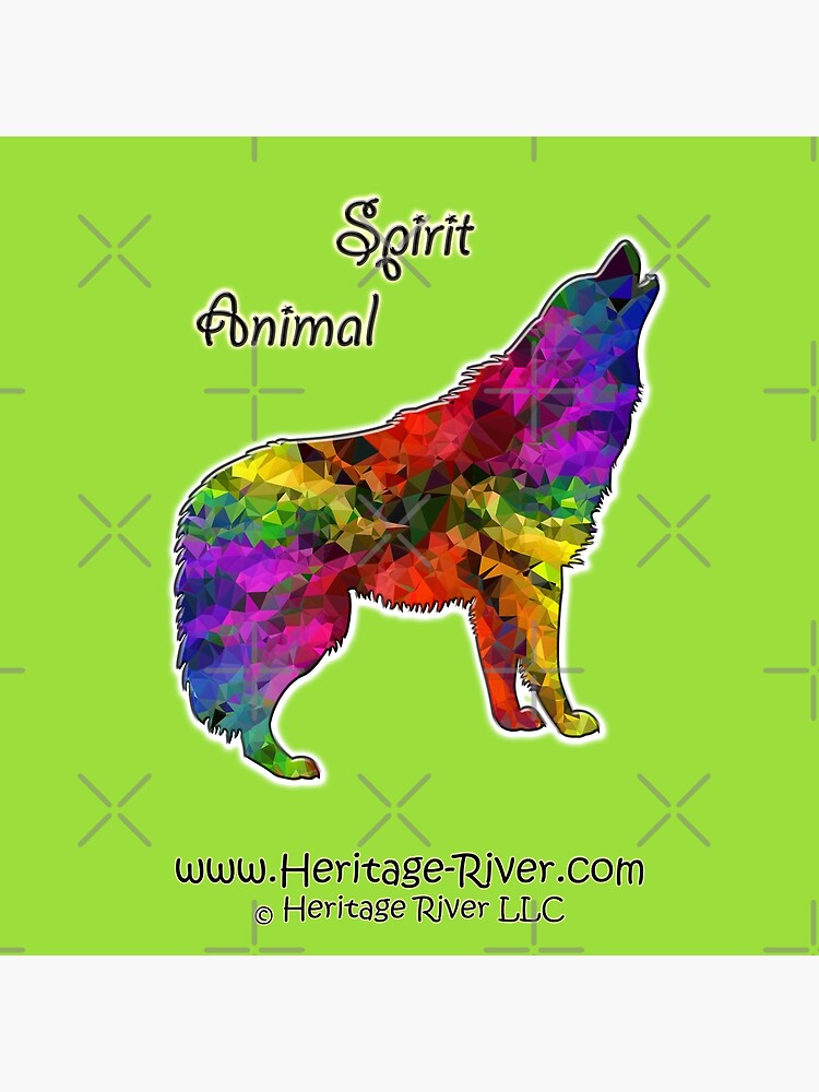 "Spirit Animal Colorful Prismatic Howling Wolf Silhouette" Photographic ...