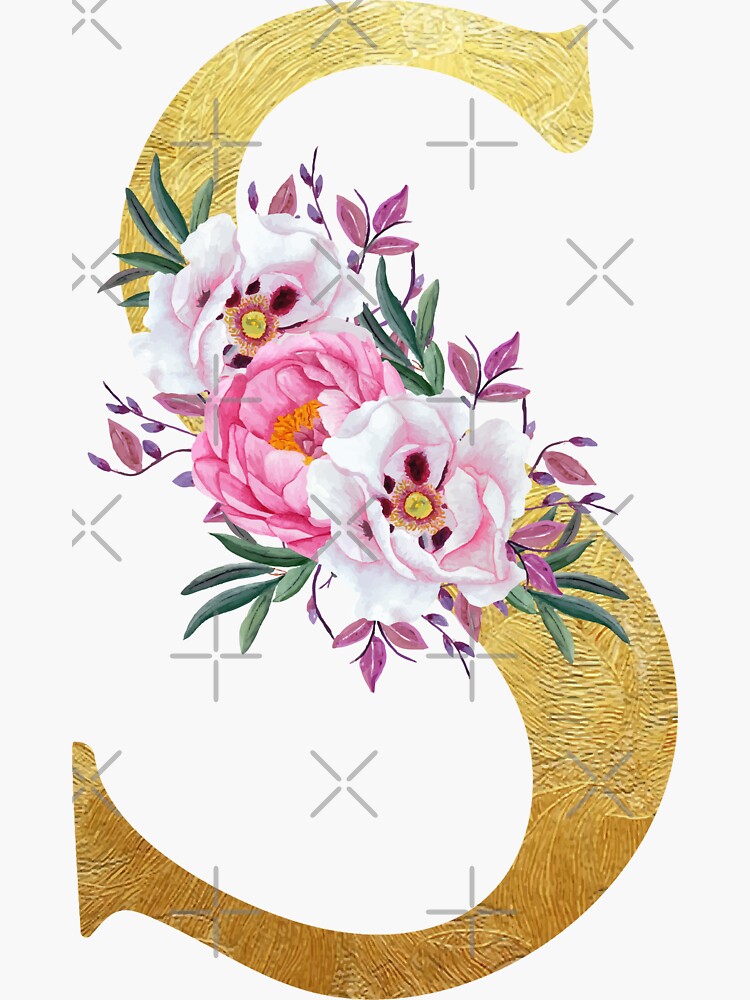 "Flower letter S" Sticker for Sale by PCollection | Redbubble