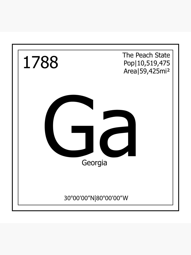 "Georgia Periodic Table Sign" Poster for Sale by afmo13 | Redbubble