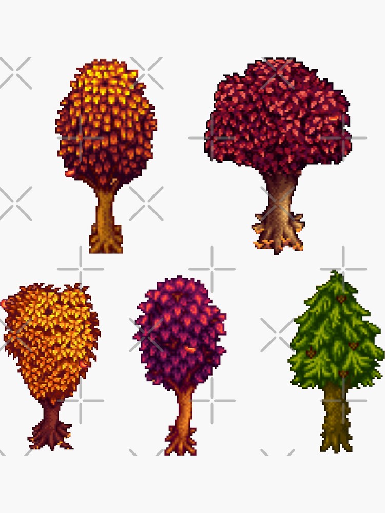 "Pixelated Fall Trees" Sticker for Sale by lets-see | Redbubble