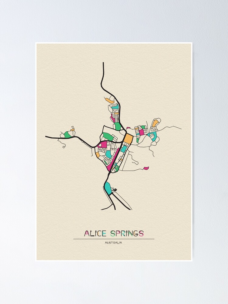 "Alice Springs, Australia Street Map" Poster for Sale by geekmywall ...