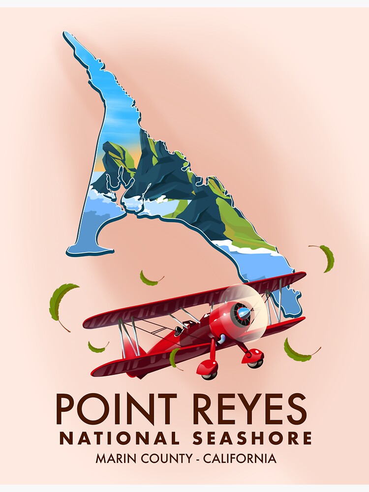 "point reyes national seashore travel poster." Sticker by ...
