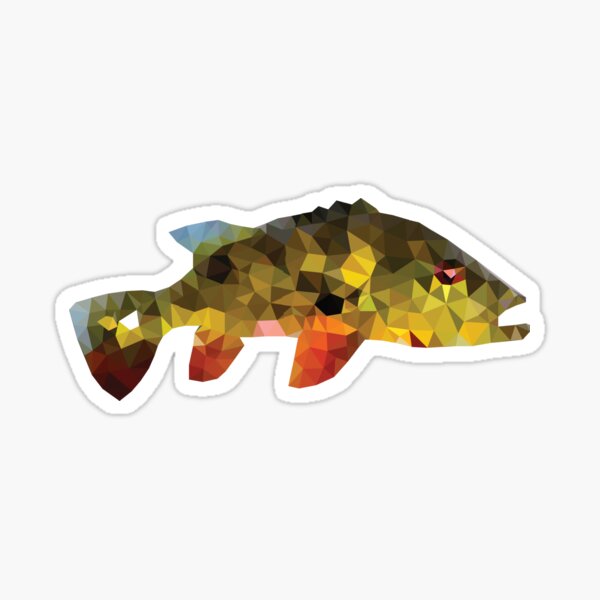"Low Poly Peacock Bass" Sticker for Sale by DutchTees | Redbubble