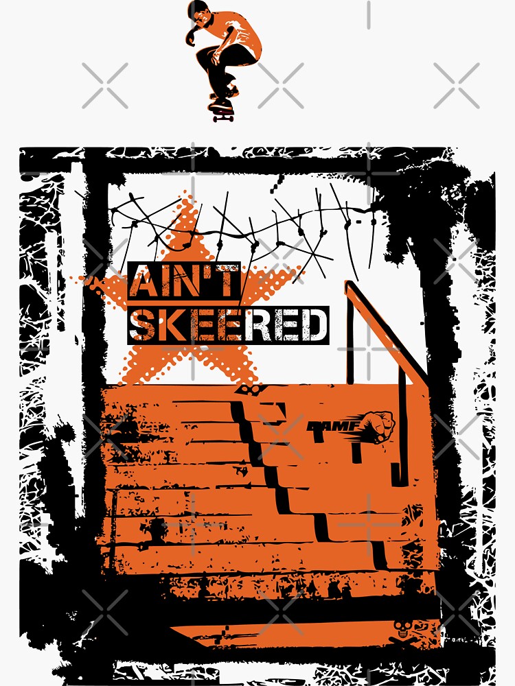 "Ain't skeered" Sticker for Sale by ryanmulqueen | Redbubble