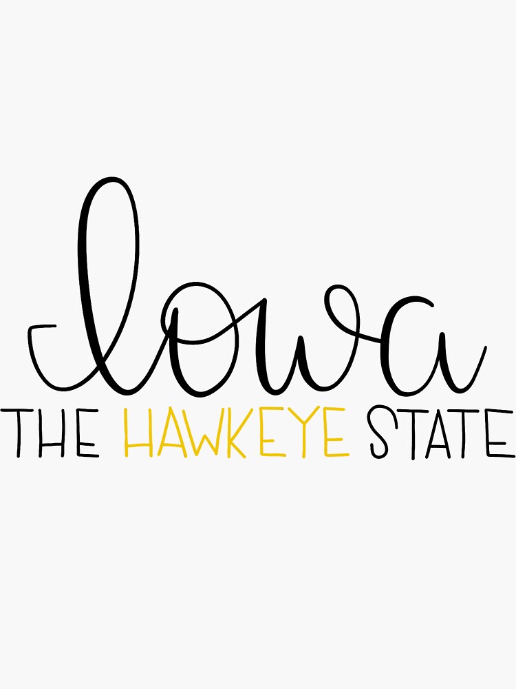 "Iowa The Hawkeye State" Sticker for Sale by addmotta97 | Redbubble