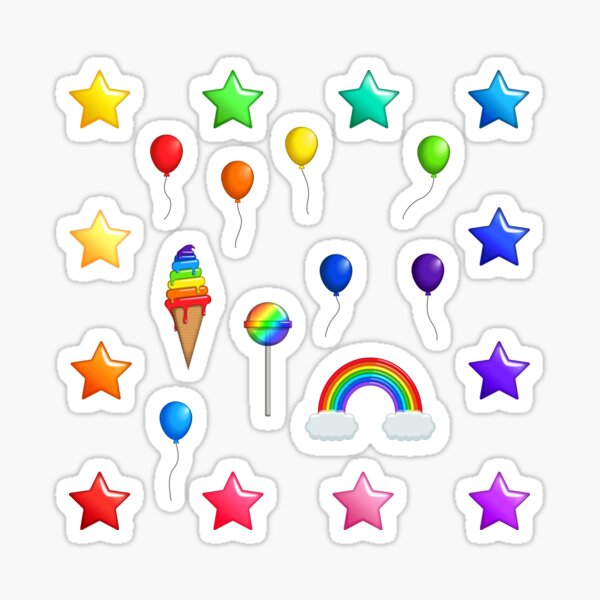 "Sweet Rainbow Bundle Cute Sticker Sheet Collection Pack" Sticker for ...