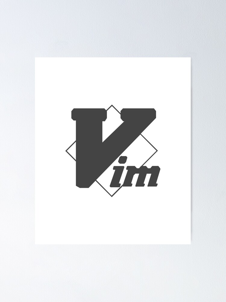 "Minimalistic Vim Logo: Gray" Poster for Sale by hellkni9ht | Redbubble