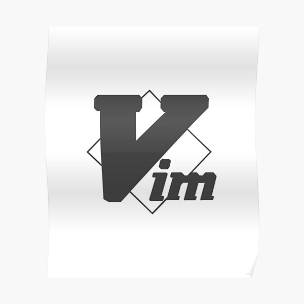 "Minimalistic Vim Logo: Gray" Poster for Sale by hellkni9ht | Redbubble