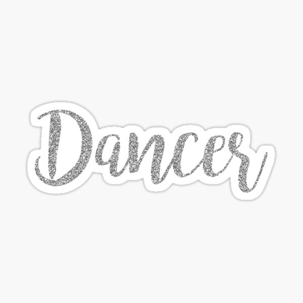 "Dancer Silver Glitter Dance | Golden and Black Handwritten Script ...