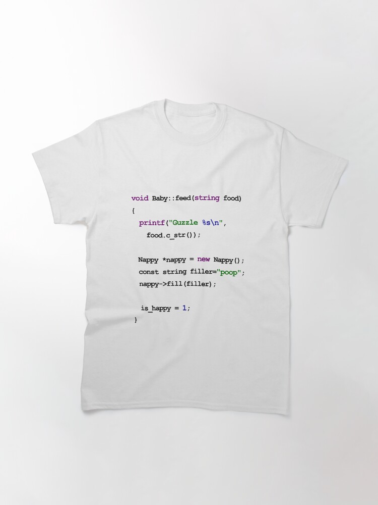 "C++ Code New Baby - Guzzle Milk" T-shirt by ArianeKh | Redbubble